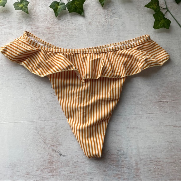 WILA | Swim | Yellow Striped Ruffle Bikini Bottoms | Poshmark